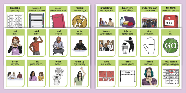 FREE! - Ukrainian - Older Learners: New to English Instruction Cards