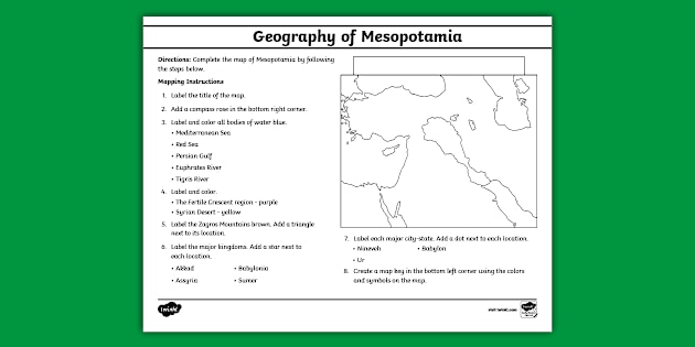 Ancient Mesopotamia Map Worksheet Pdf