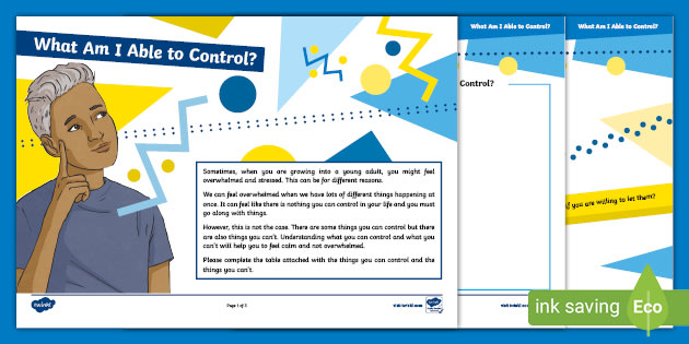 FREE! - ‘What Am I Able to Control?’ Worksheet | Twinkl Life