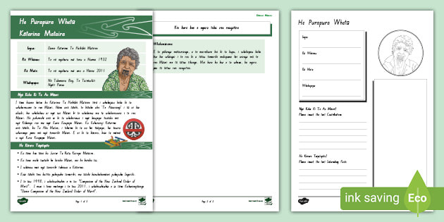 Fact File - Dame Kāterina Mataira - Te Reo Māori