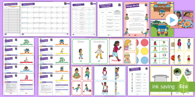 Phonics Level 1, Week 2, My Family Lesson Pack