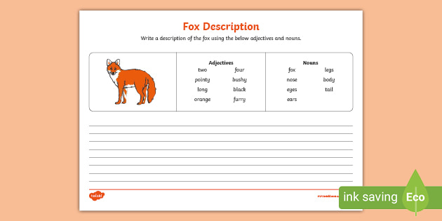 Fox Description Activity to Support Teaching on Hattie and the Fox