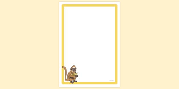 FREE! - Monkey Page Border to Print | Page Borders | Twinkl
