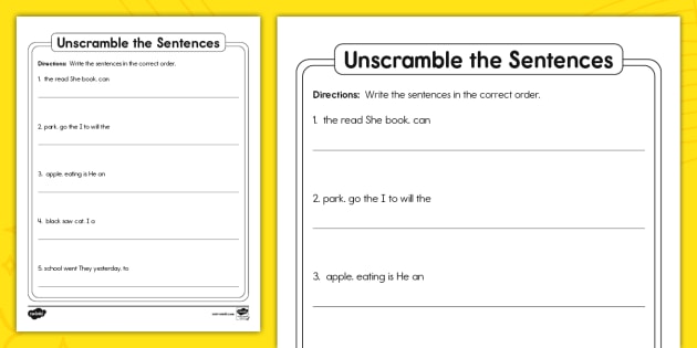 Sentence Building Activities | twinkl.com