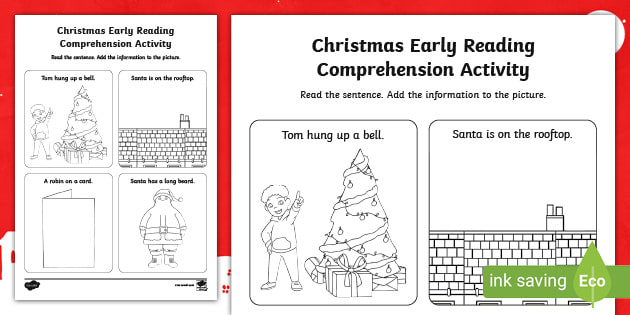 Christmas-Themed Phase 3 EYFS Reading Comprehension Activity