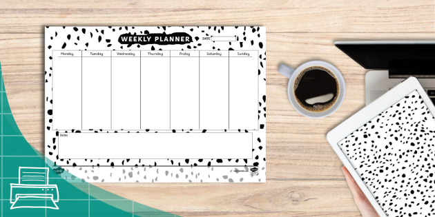 Dalmatian Dots Weekly Planner | Twinkl Busy Bees