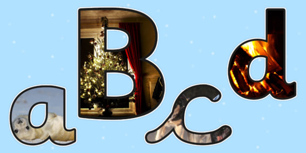 Winter Themed Photo Size Editable Display Lettering - winter