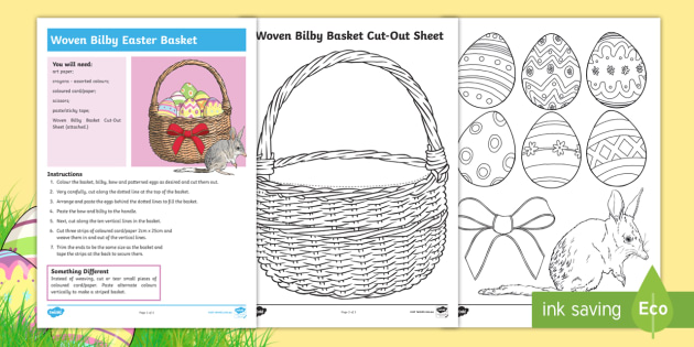 Woven Bilby Easter Basket Activity (teacher made)
