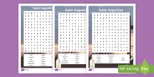 Saint Augustine Differentiated Word Search (teacher made)