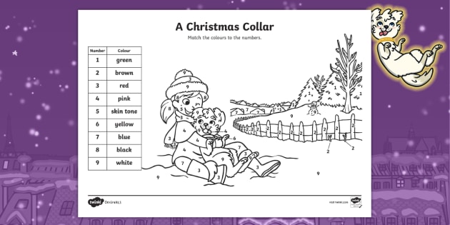 A Christmas Collar Colour by Number (teacher made)