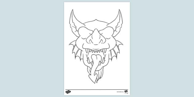 Dragon Face Colouring Sheet | Colouring Sheets