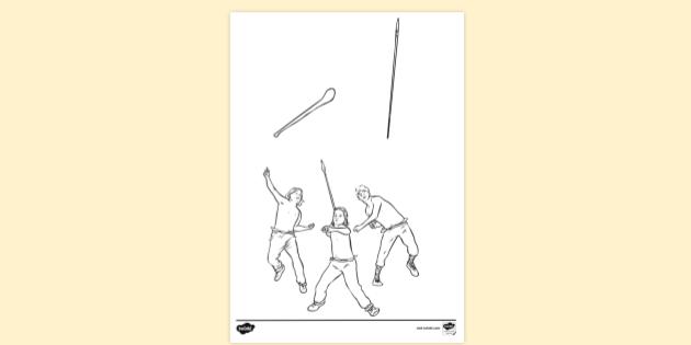 FREE! - Boys Throwing Projectiles Colouring Sheet