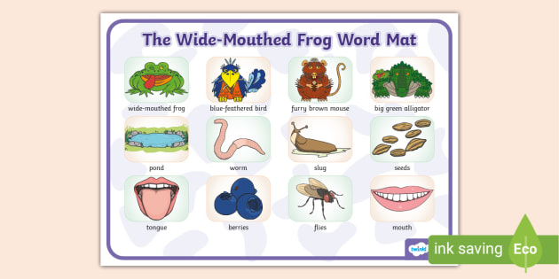 Word Mat to Support Teaching on The Wide-Mouthed Frog