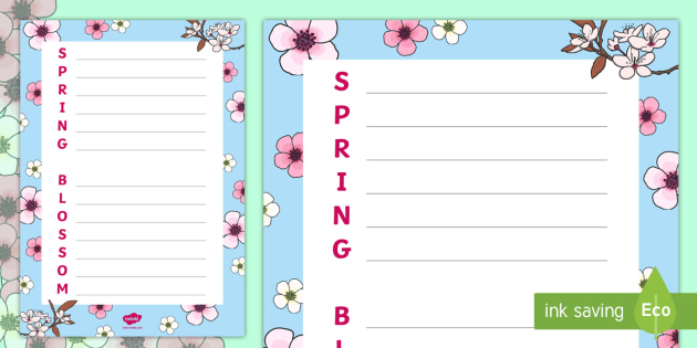 Spring Acrostic Poem - Spring Blossom - Twinkl