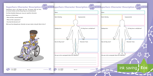 Superhero Character Descriptions (teacher made)