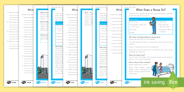 What Does a Nurse Do? Differentiated Reading Comprehension