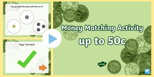 Money Matching Activity up to 50c PowerPoint