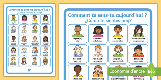 Affiche bilingue-Comment te sens-tu aujourd'hui