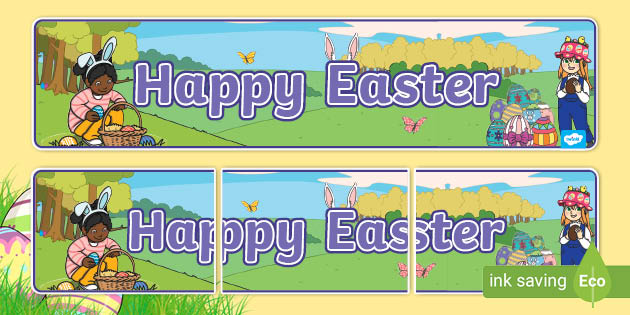 Happy Easter Banner | Display Banners | Twinkl