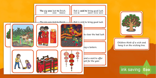 Chinese New Year Simple Sentence Matching Activity