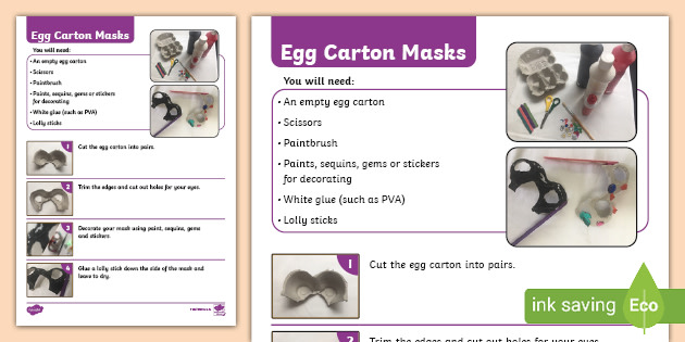 Egg Carton Masks - Home School Resources - EYFS - KS1