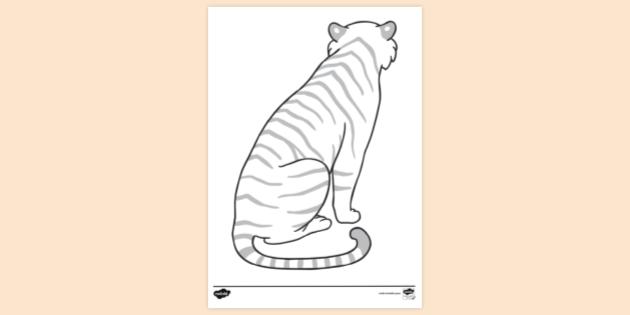 FREE! - Tiger Sitting Back View Colouring | Colouring SheetsFREE! - Tiger