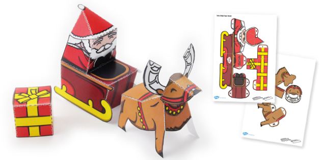 Santa Printable Paper Model - Parents - Christmas