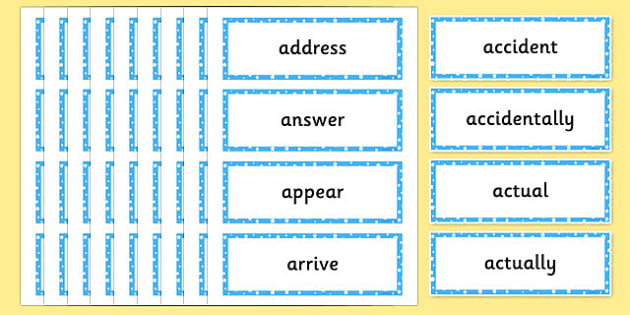 2014 National Curriculum Spelling List Years 3 and 4