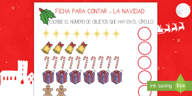 Ficha para contar - La Navidad | Recursos | Twinkl