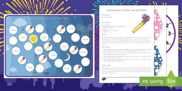 Counting Down to the New Year Board Game - New Year, game, counting, time
