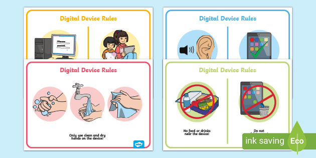 Digital Device Rules Display Posters