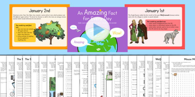Amazing Fact a Day January Activity Pack