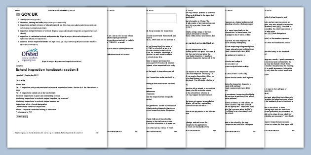 Ofsted: Section 8 School Inspection Handbook