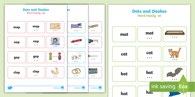 Dots and Dashes Phonics Worksheets (teacher made)