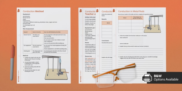 Conduction in Metal Rods Investigation (teacher made)
