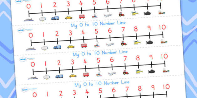 FREE! - Transport Number Line 0-10 (teacher made)