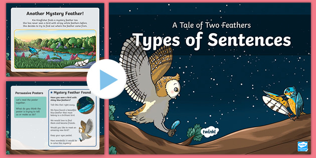 A Tale of Two Feathers: Types of Sentence English Lesson PowerPoint Year 2