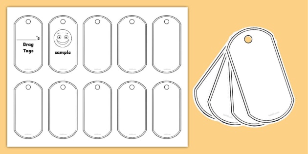 Make Your Own Brag Tags (teacher made)