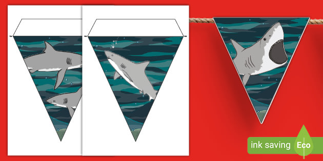 FREE! - Scary Shark Bunting - Themed Display Bunting | Twinkl