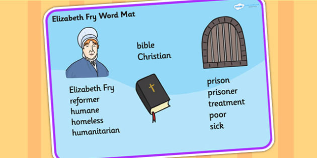 FREE! - Elizabeth Fry Word Mat (teacher made)