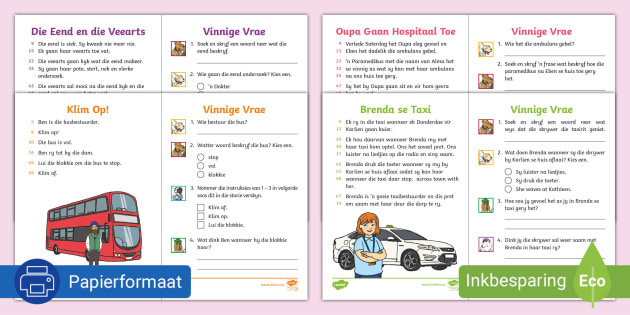 1-minuut Leeskaarte Mense Wat Ons Help (Teacher-Made)