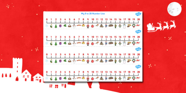 FREE! - Christmas Number Line (0-20) (teacher made)
