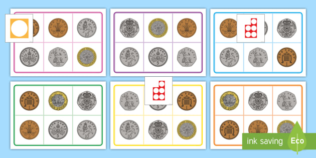 British Money and Number Shape Matching Bingo (teacher made)