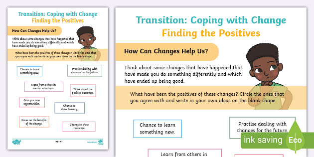Coping with Change - Positives of Change KS1 Activity Sheet
