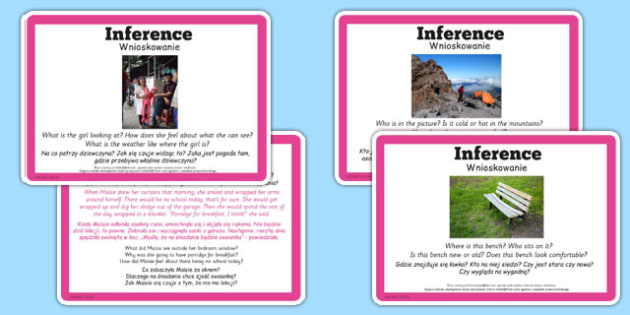Guided Reading Skills Task Cards Inference Polish Translation