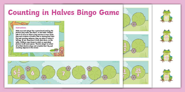 👉 Counting in Halves Bingo Game (teacher made)