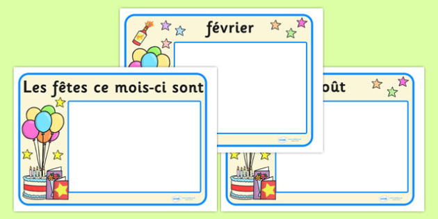 Festivals and Celebrations Calendar Posters French