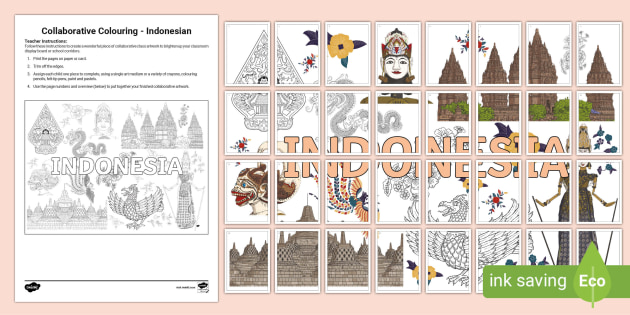 Collaborative Colouring - Indonesian (teacher made)