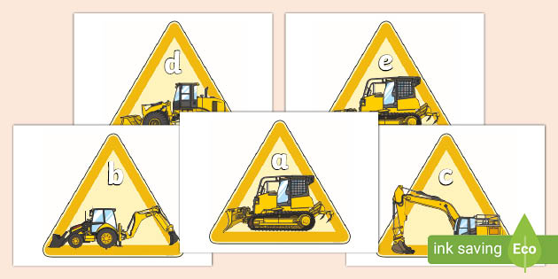 Alphabet on Diggers Display - Literacy - EYFS (teacher made)