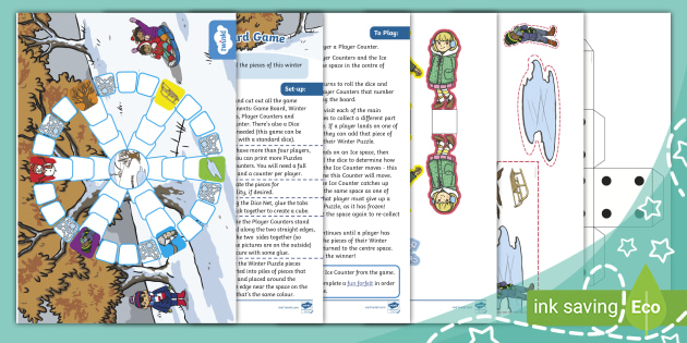 Winter Puzzle Board Game (teacher made)